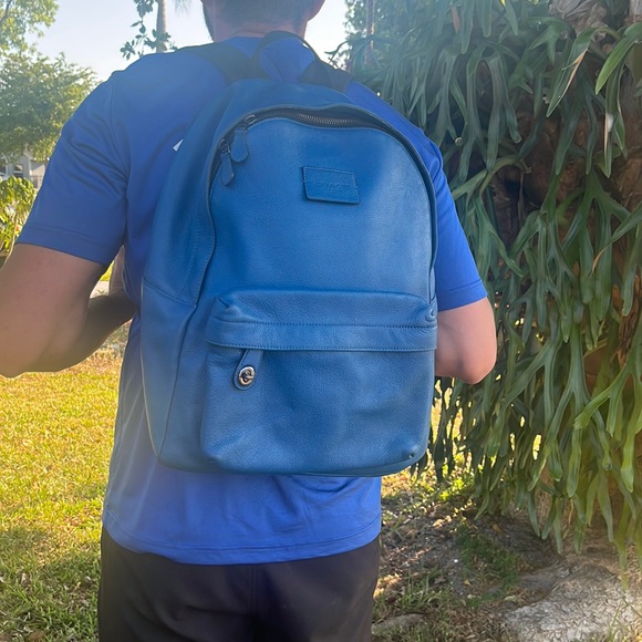 Coach | Bags | Campus Backpack In Refined Pebble Leather Blue | Poshmark